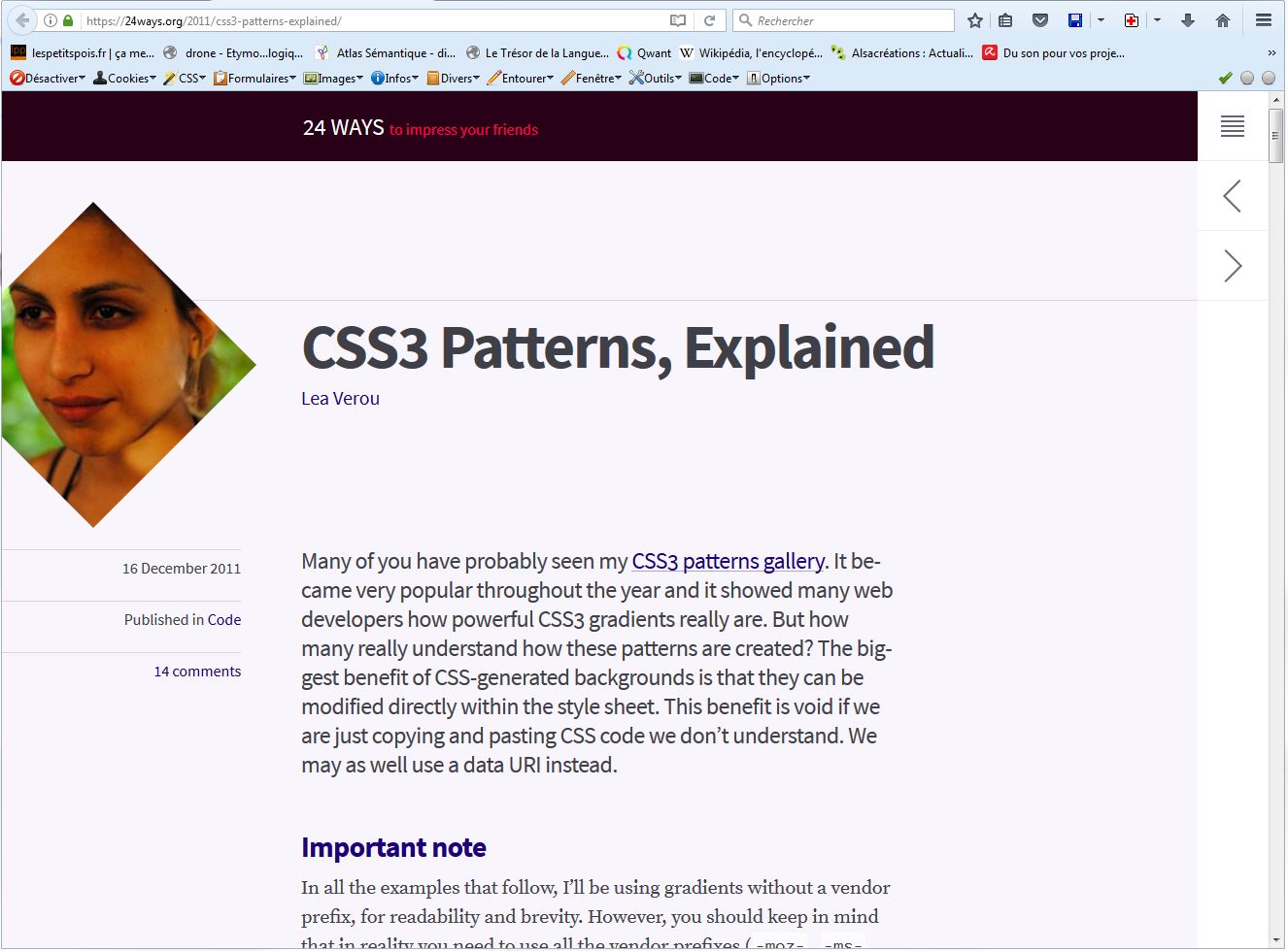 Remplacer les images par le CSS3 | lespetitspois.fr